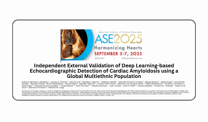 External Validation of Deep Learning-based Echo Detection of Cardiac Amyloidosis using a Global ...